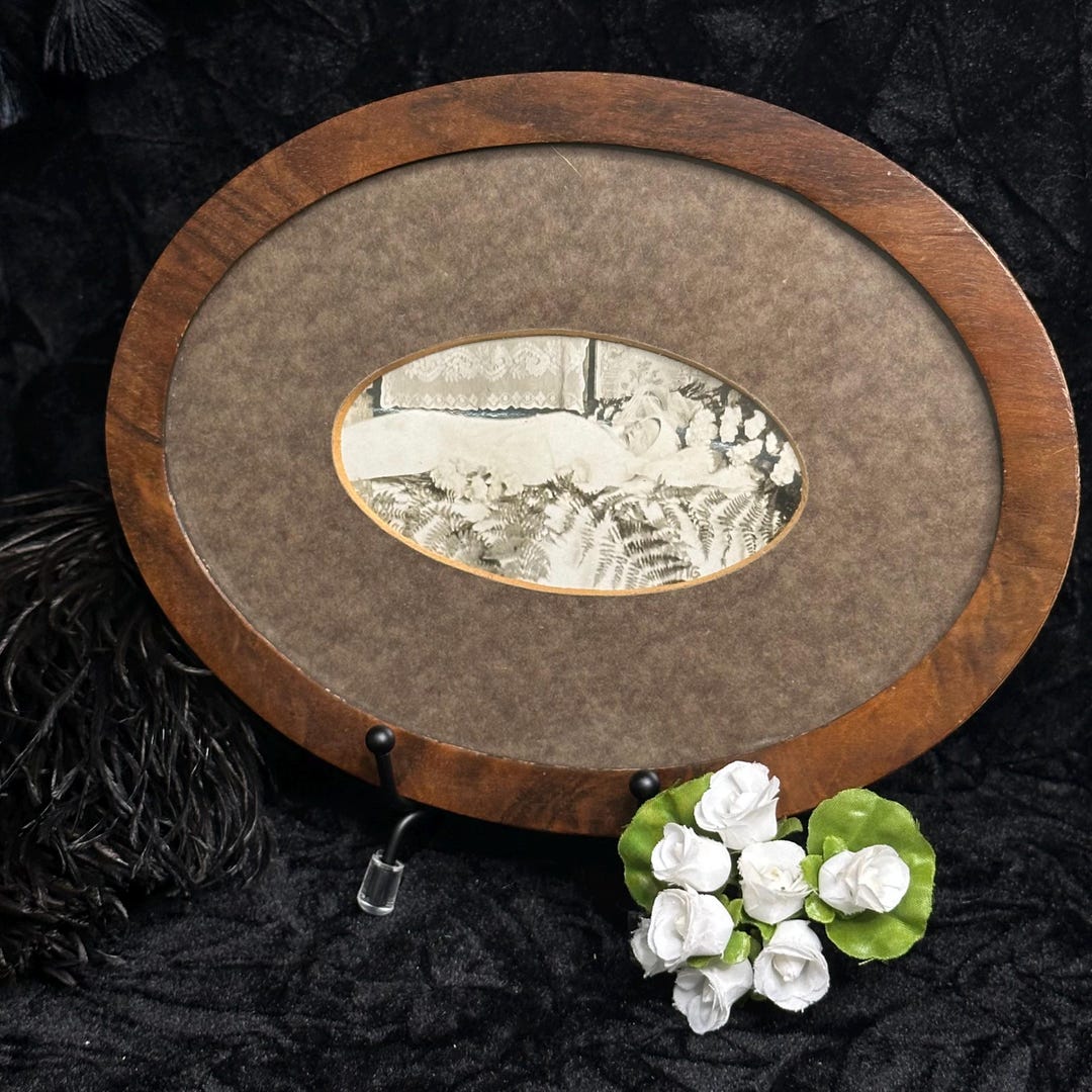 Antique Baby Post Mortem in Original Wooden Frame Rare Victorian ...