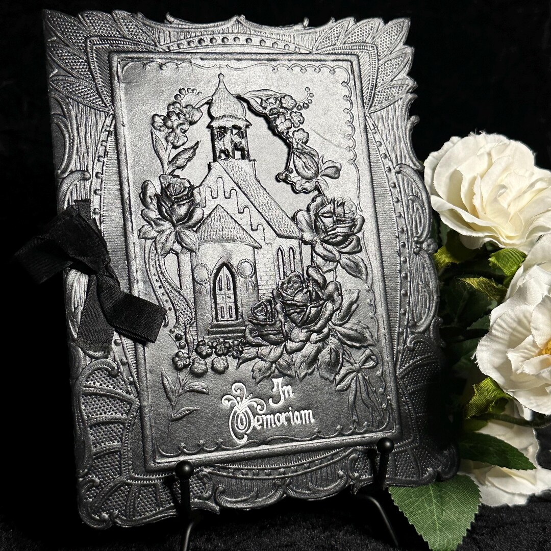 Rare Edwardian French-canadian Memorial Card Embossed Ornate Funeral ...