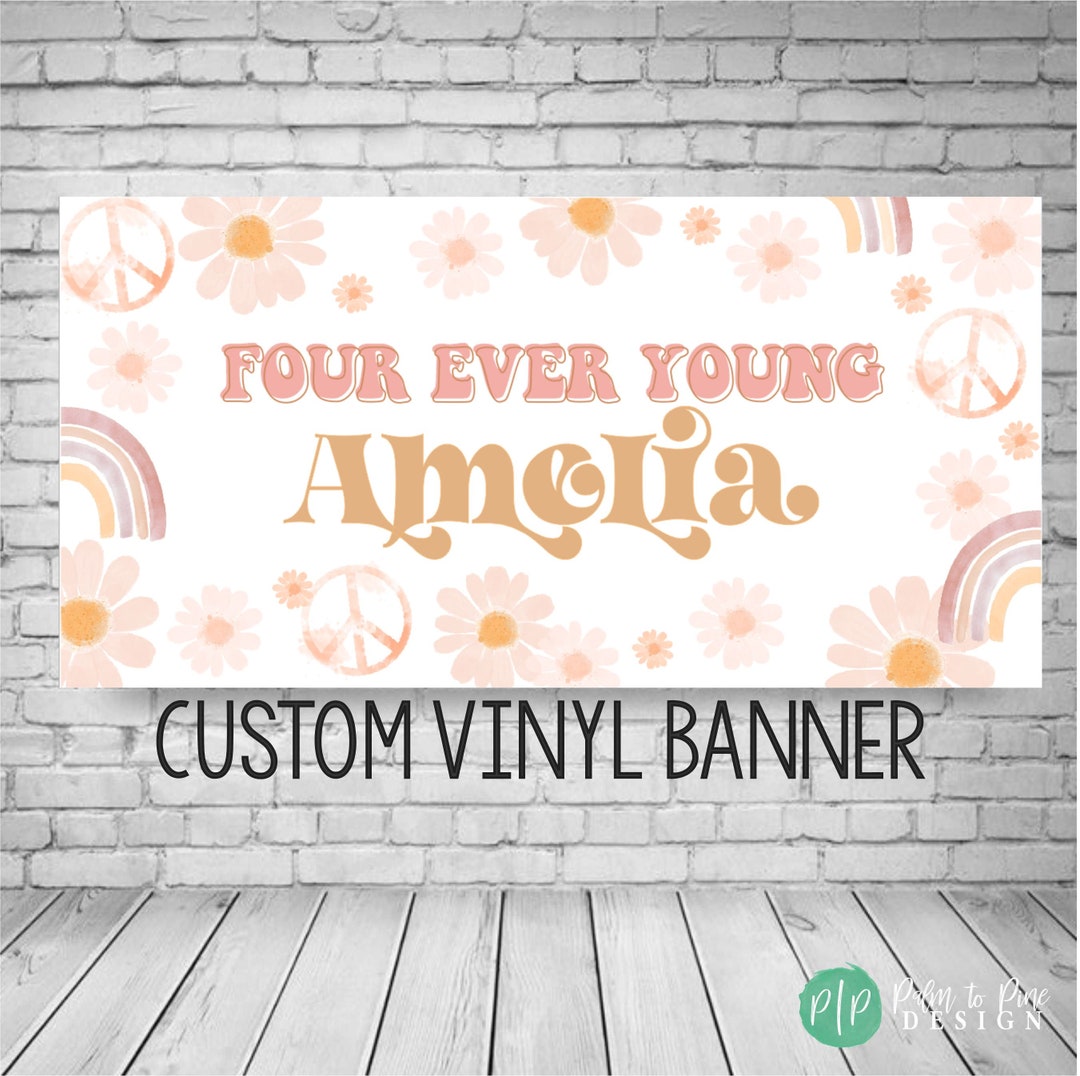 Groovy Birthday Banner,two Groovy Backdrop, Hippie Banner, Two Groovy ...