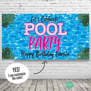 Pool Party Backdrop, Pool Party Birthday Banner, Pool Party Decorations ...