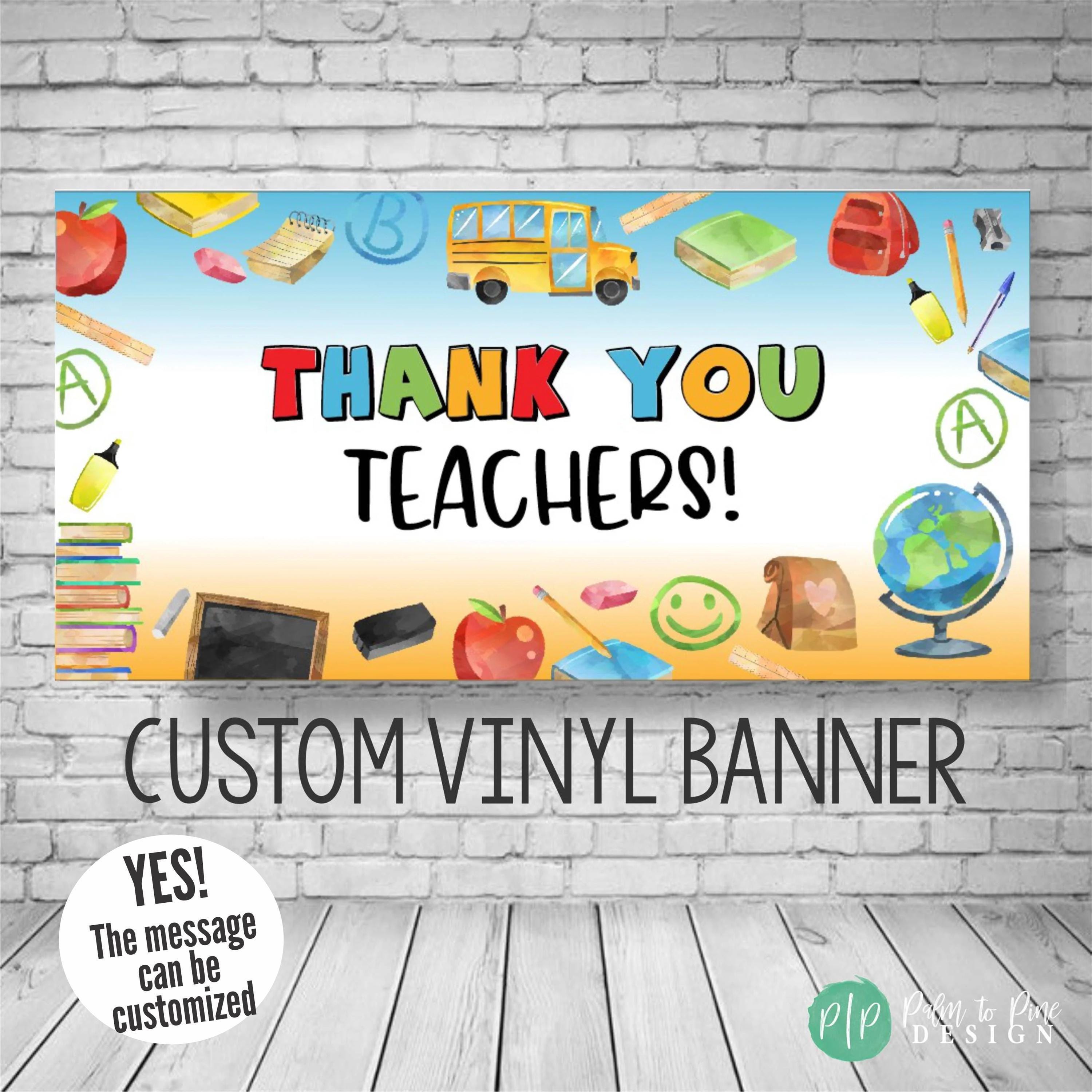 Teacher Appreciation Banner, Thank You School Staff Vinyl Sign, PTA ...