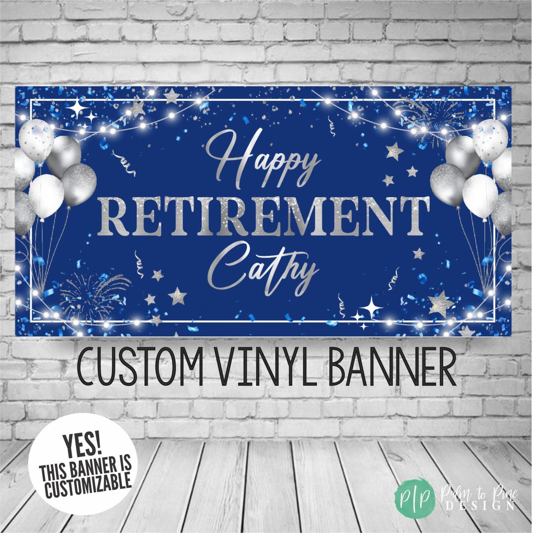 Retirement Party Banner | I'm Retired Decor | Custom Colors ...