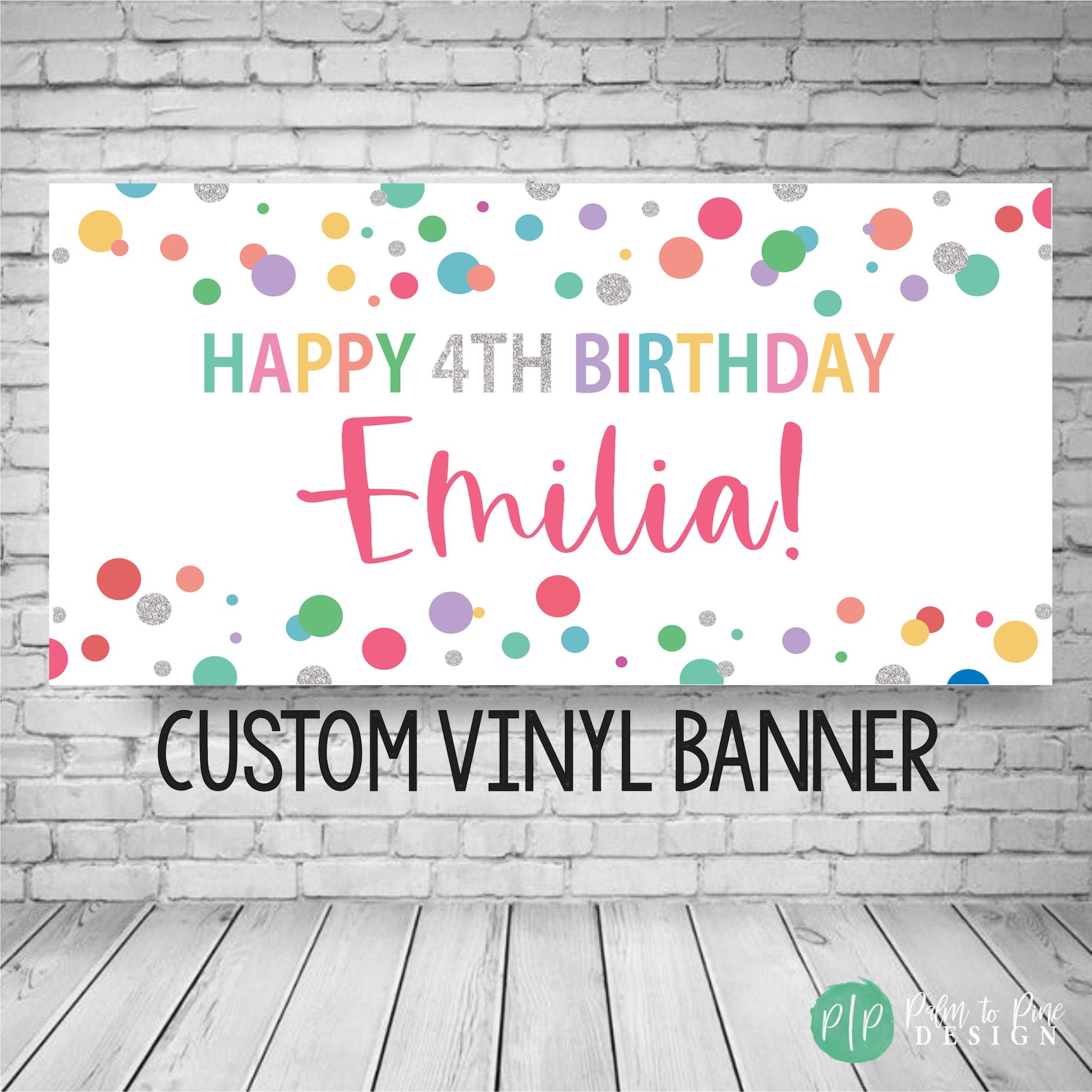 Happy Birthday Polka Dot Banner Birthday Banner for Girl | Etsy