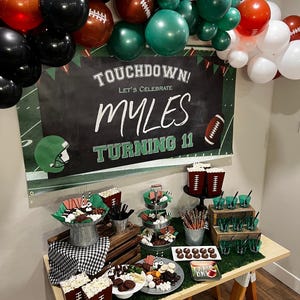 Football Birthday Banner, Personalized Sports Party Decorations (custom ...