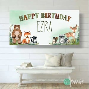 Woodland Birthday Decorations, Woodland Birthday Banner, Woodland ...