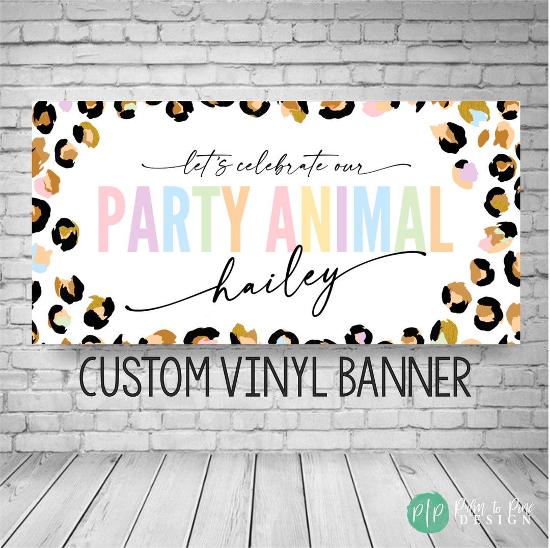 Jungle Birthday Backdrop, Party Animal Banner, Jungle Party Decor ...