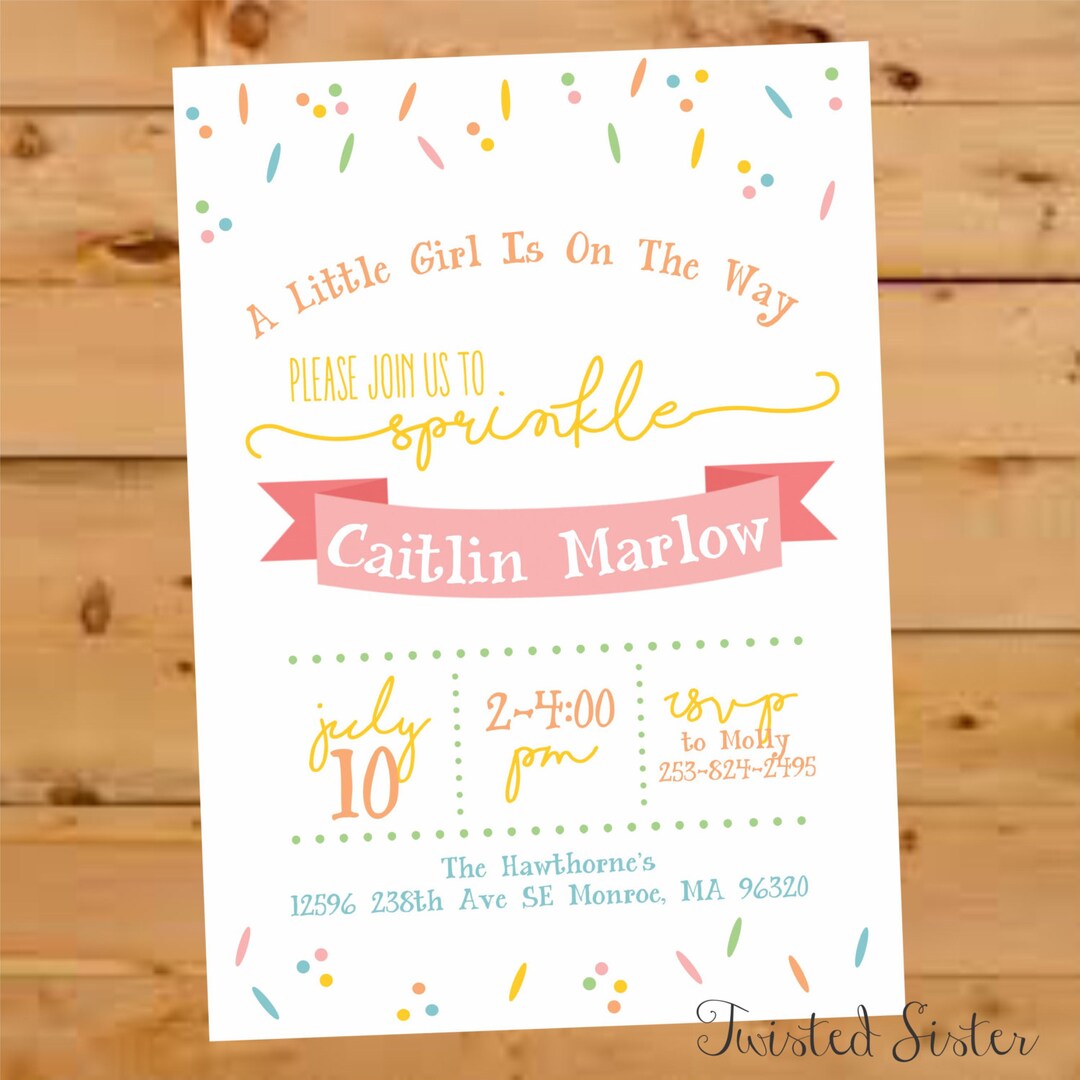 Sprinkle Baby Shower Invitation, Baby Shower Sprinkle, Sprinkle ...