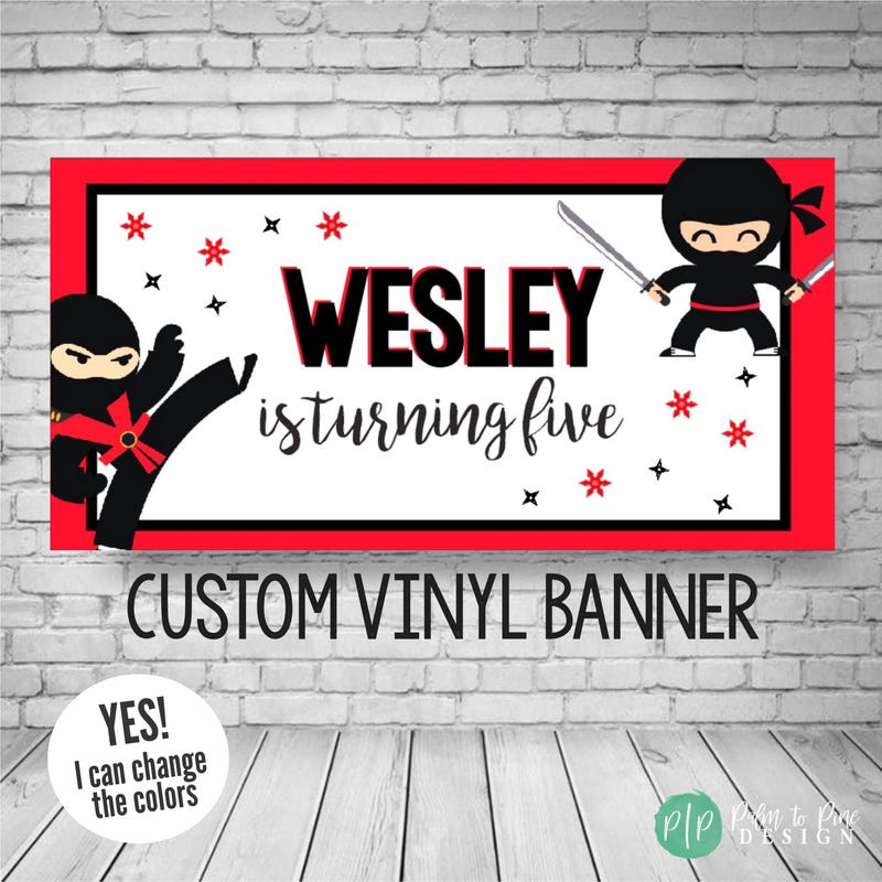 Ninja Birthday Banner - Etsy