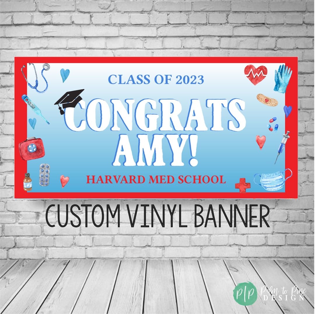 Med School Graduation Party Banner, 2024 Medical Graduation Decor ...