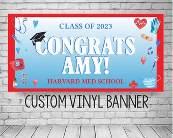 Doctor Graduation Banner Medical School Graduation Party Banner Med ...
