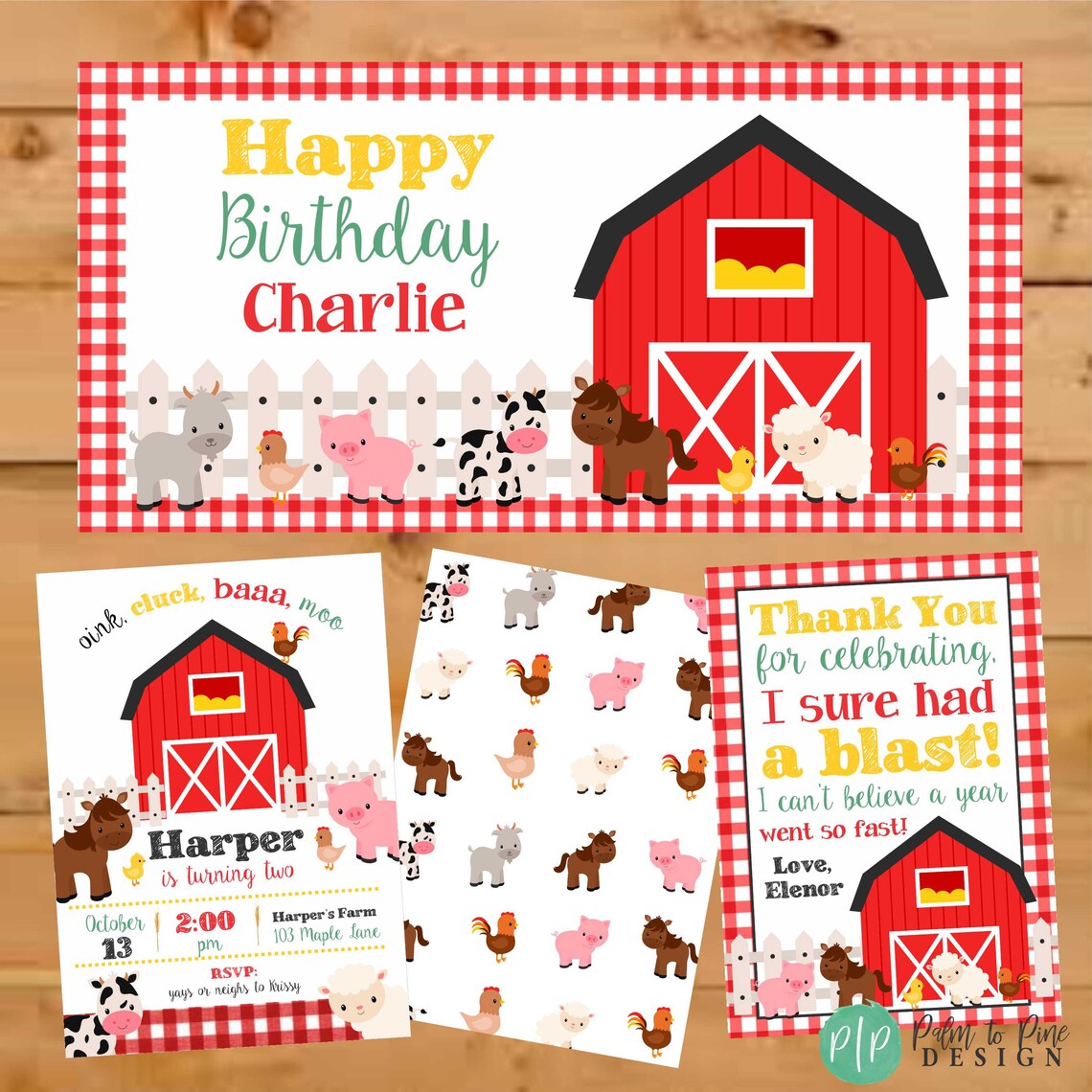 Farm Birthday Banner Barnyard Party Decor Farm Birthday - Etsy