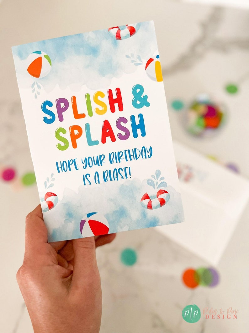 Happy Birthday Card Pool Party Birthday Card Kids Birthday - Etsy