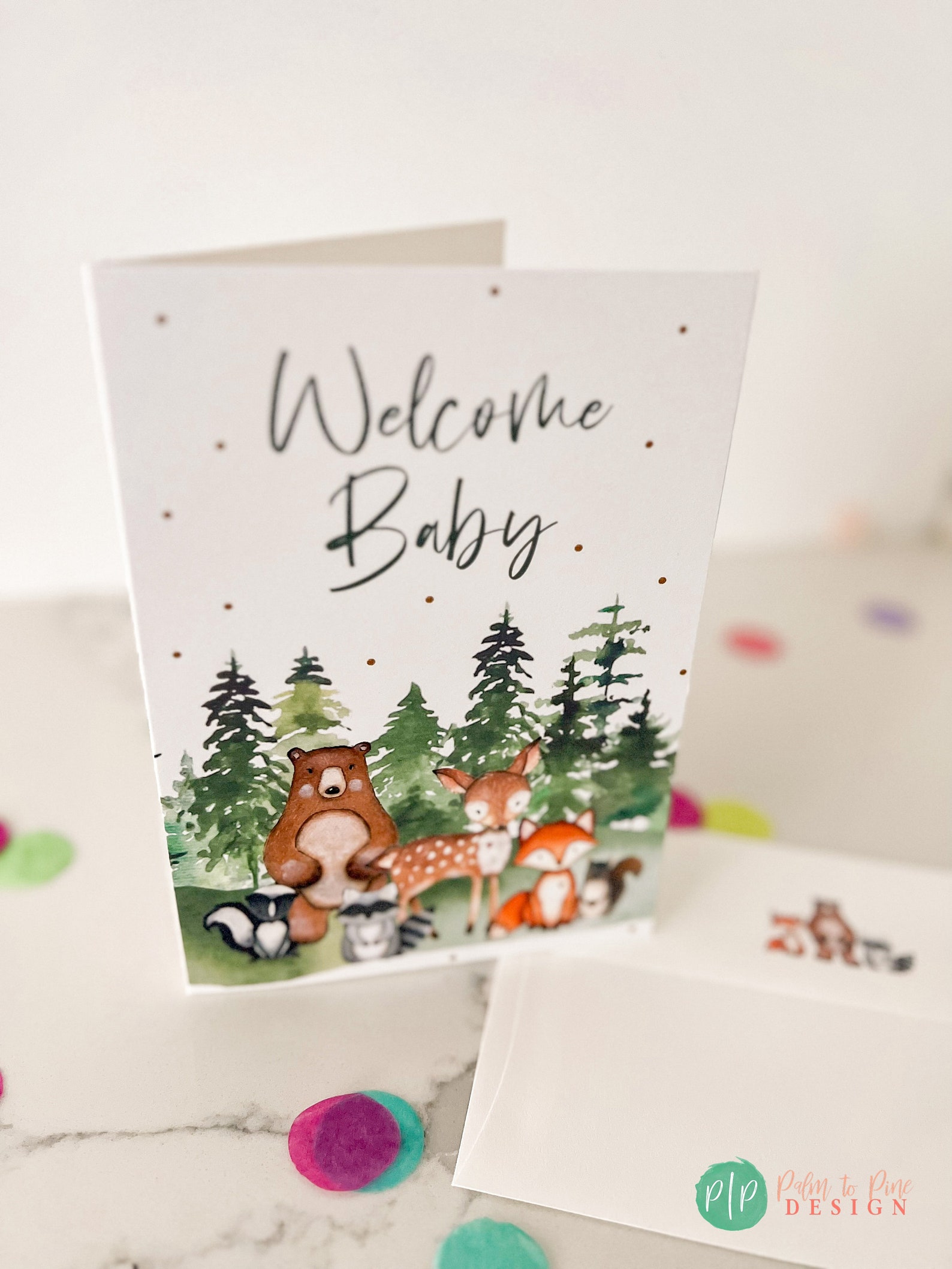 New Baby Card Woodland Baby Card Baby Shower Greeting Card - Etsy