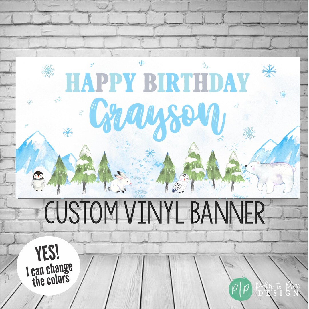 Winter Wonderland Birthday Banner, Winter Birthday Party, Snowflake ...