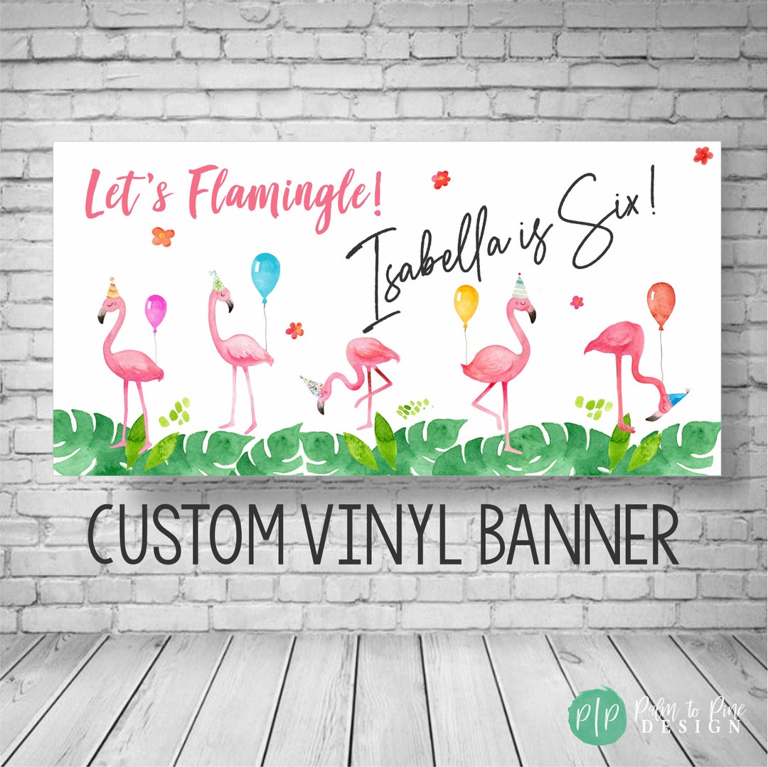 Tropical Flamingo, Flamingo Birthday Banner, Flamingo Banner, Flamingo ...