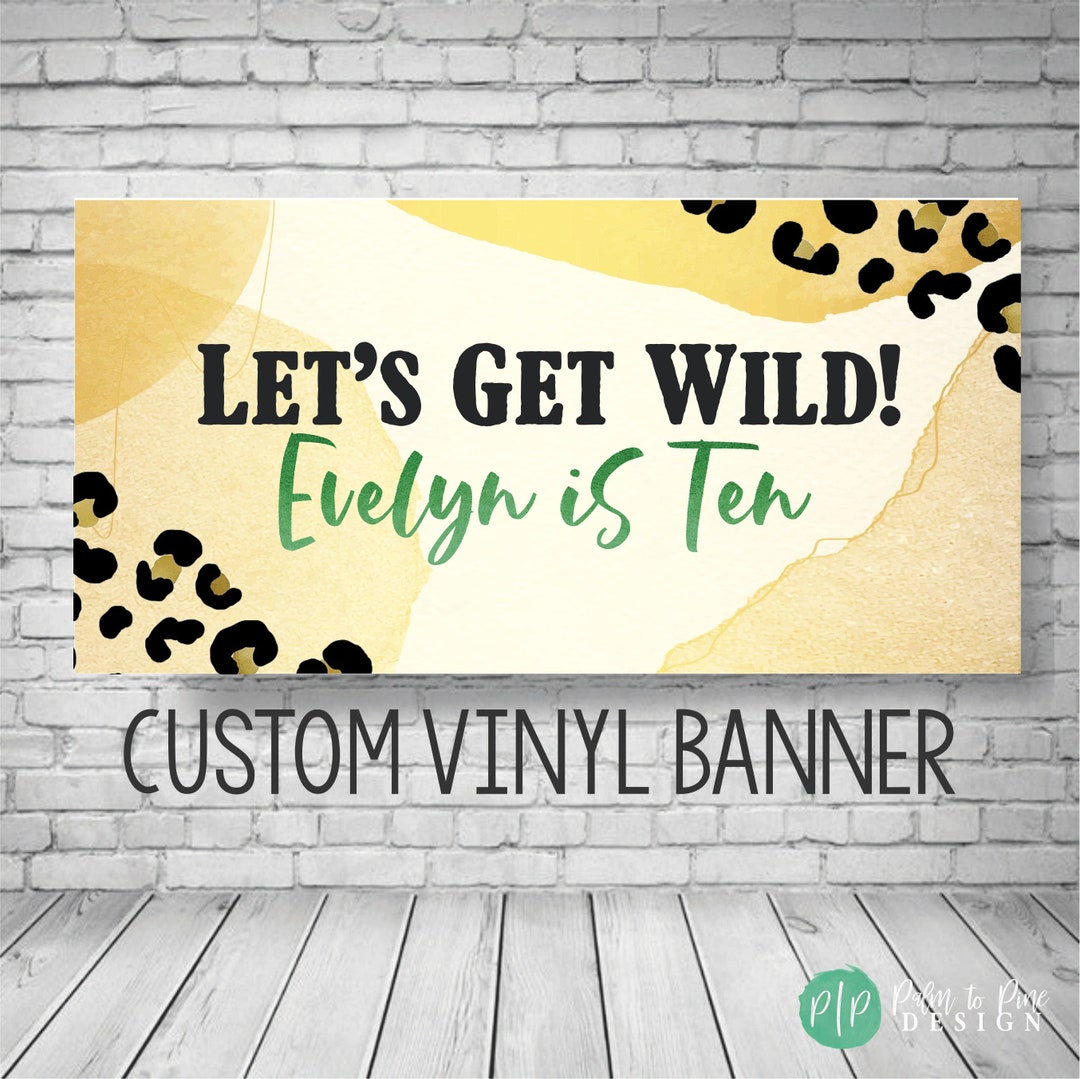 Cheetah Print Birthday Banner, Leopard Birthday Banner, Animal Print ...