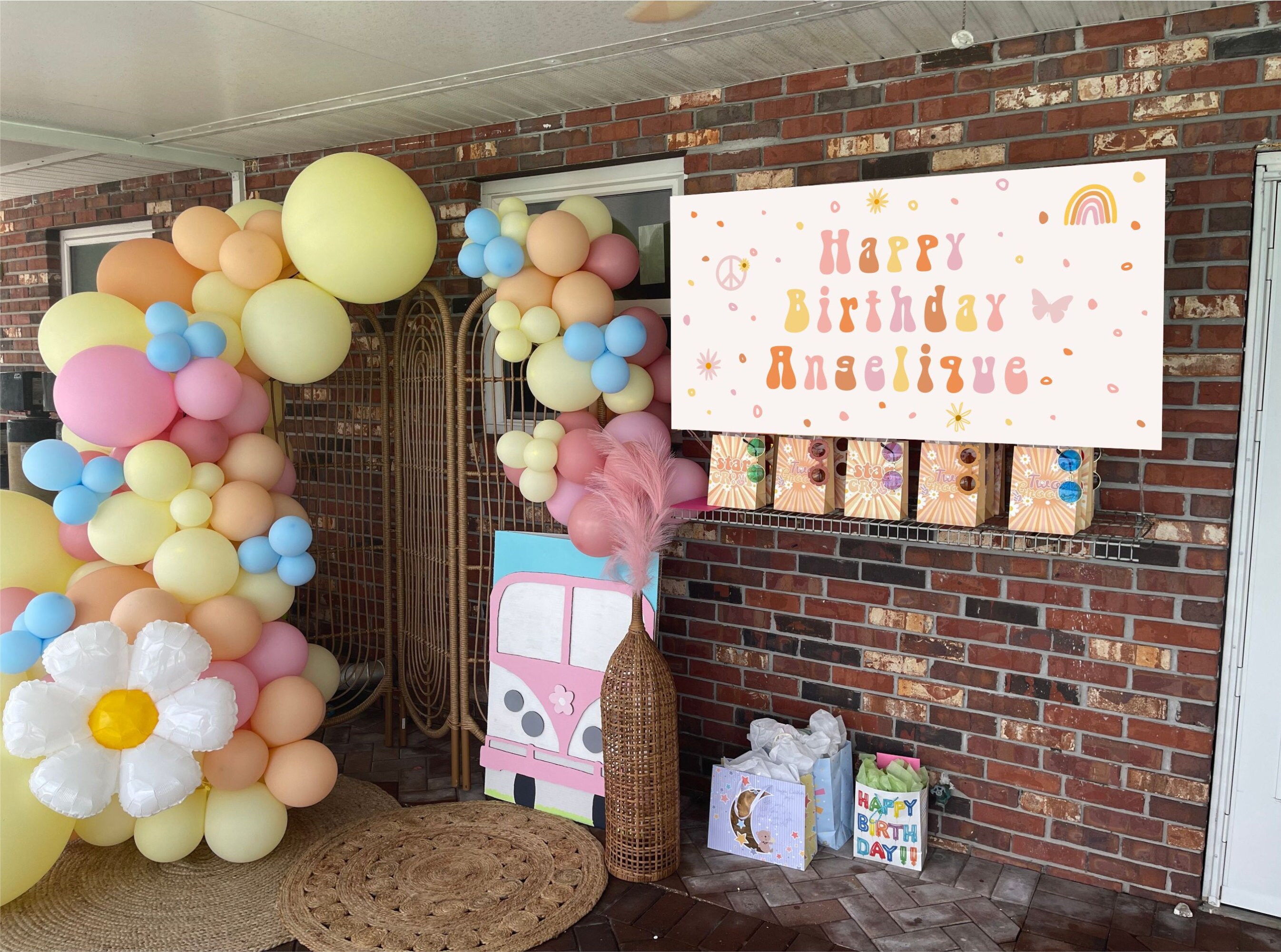 Groovy Birthday Banner Two Groovy Birthday Hippie Banner - Etsy