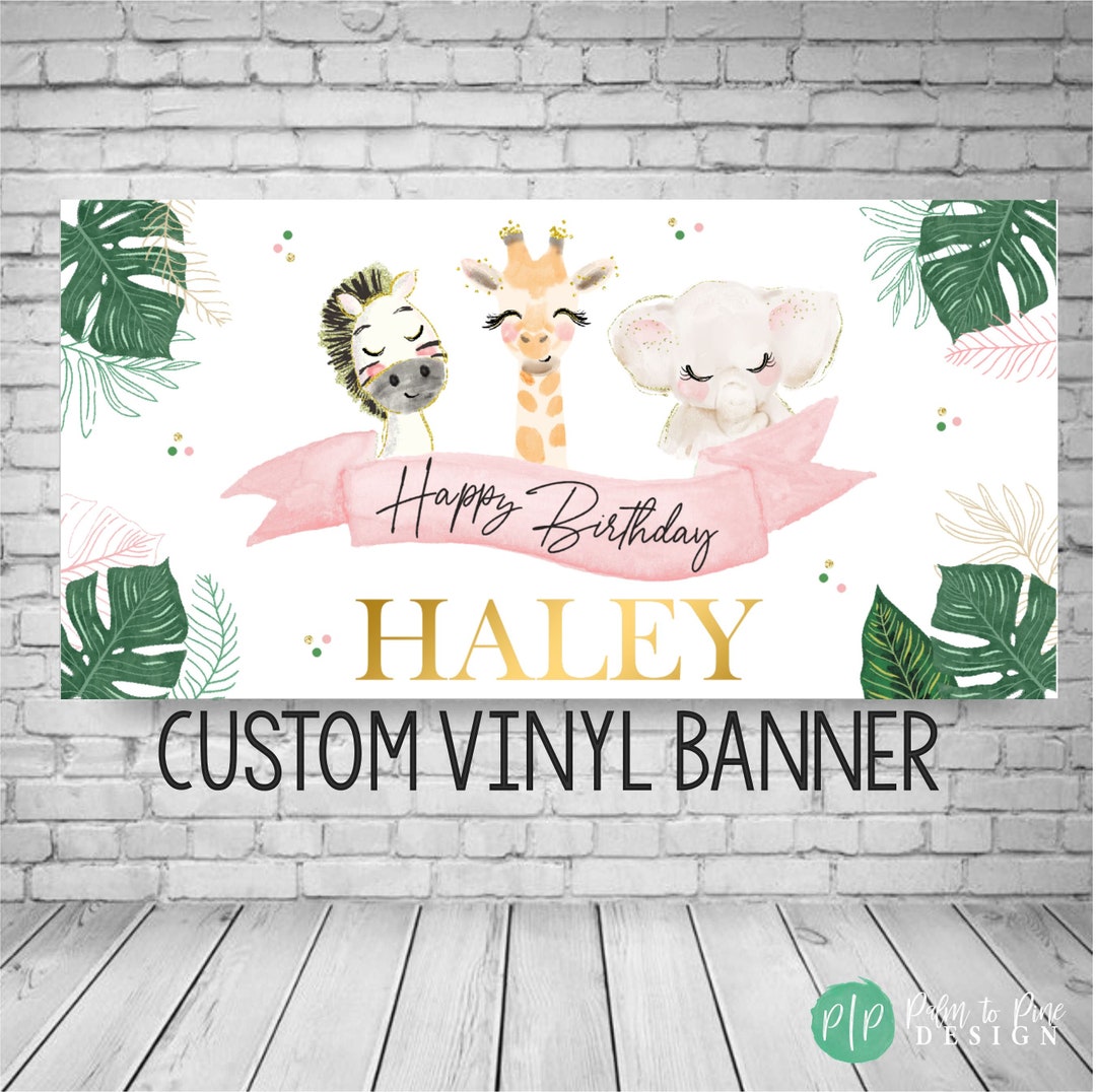 Jungle Birthday Banner, Jungle Birthday Decorations, Safari Banner ...