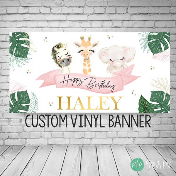 Happy Birthday Jungle Banner - Etsy