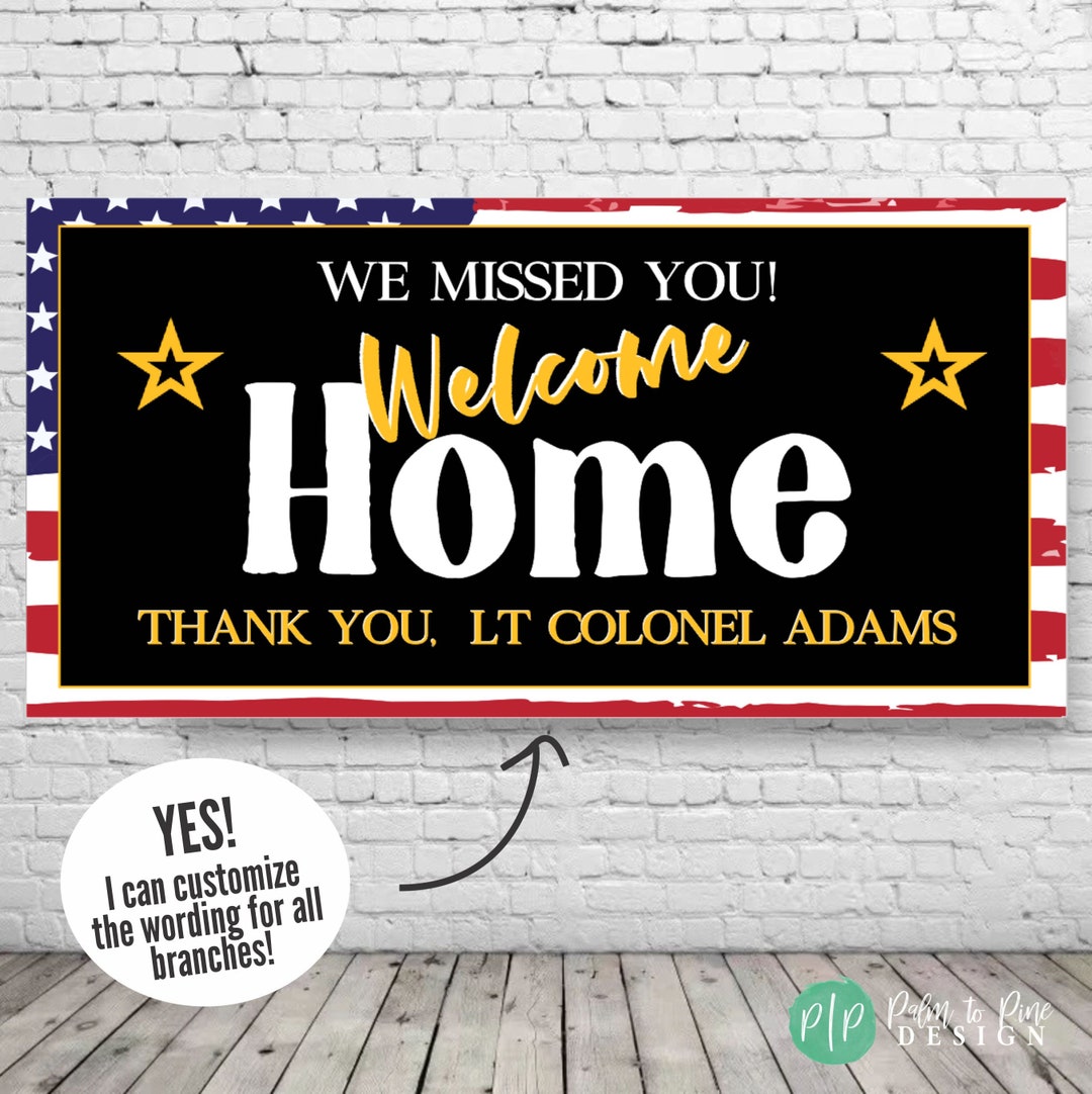 US Military Welcome Home Banner, Personalized Military Welcome Home ...