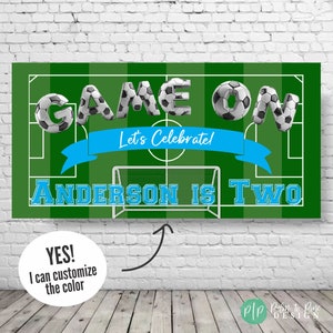Soccer Birthday Personalized Banner, Custom Soccer Party Backdrop ...
