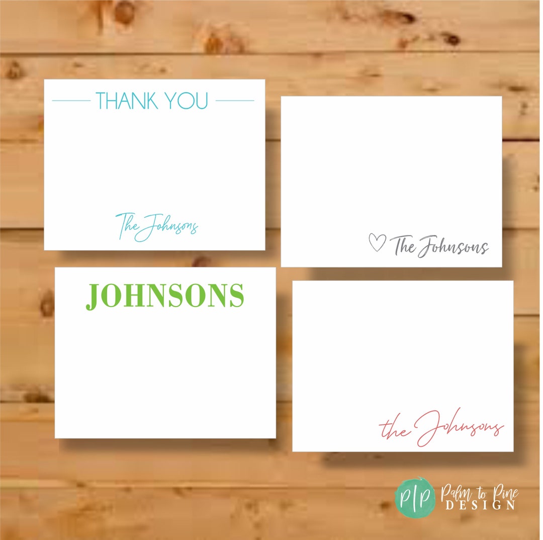 Last Name Stationery Set, Personalized Stationery With Last Name ...