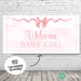 Pink Bow Baby Shower Banner, Pink Bow Party Sign, Pink Ribbon Banner ...