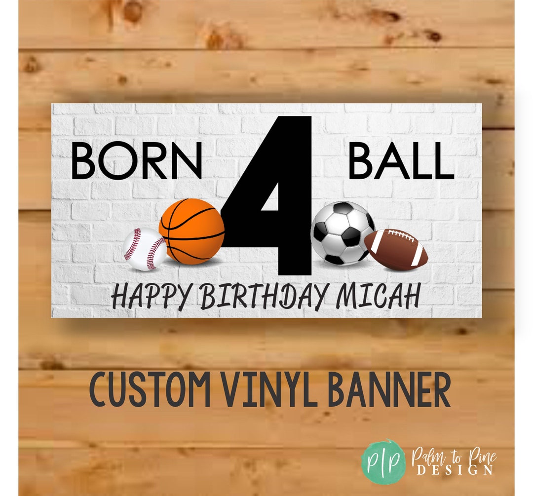 Custom Sports Backdrop, Sports Birthday Banner, Sports Birthday Party ...