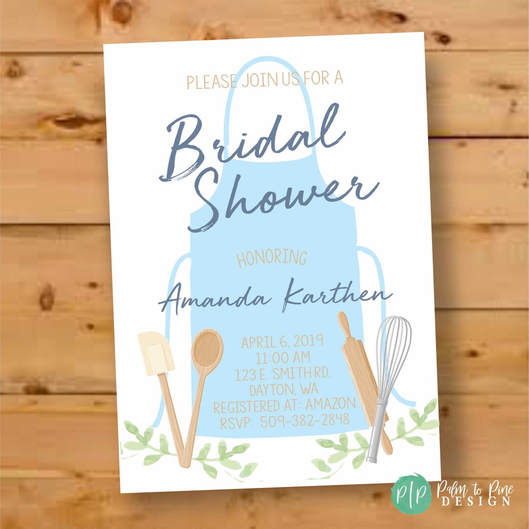 Cooking Bridal Shower Invites, Stock the Kitchen Shower, Whisked Away ...