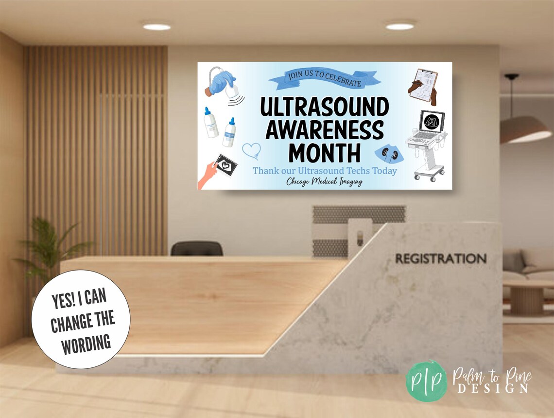 Ultrasound Awareness Month Banner, Sonography Squad Hospital Sign ...