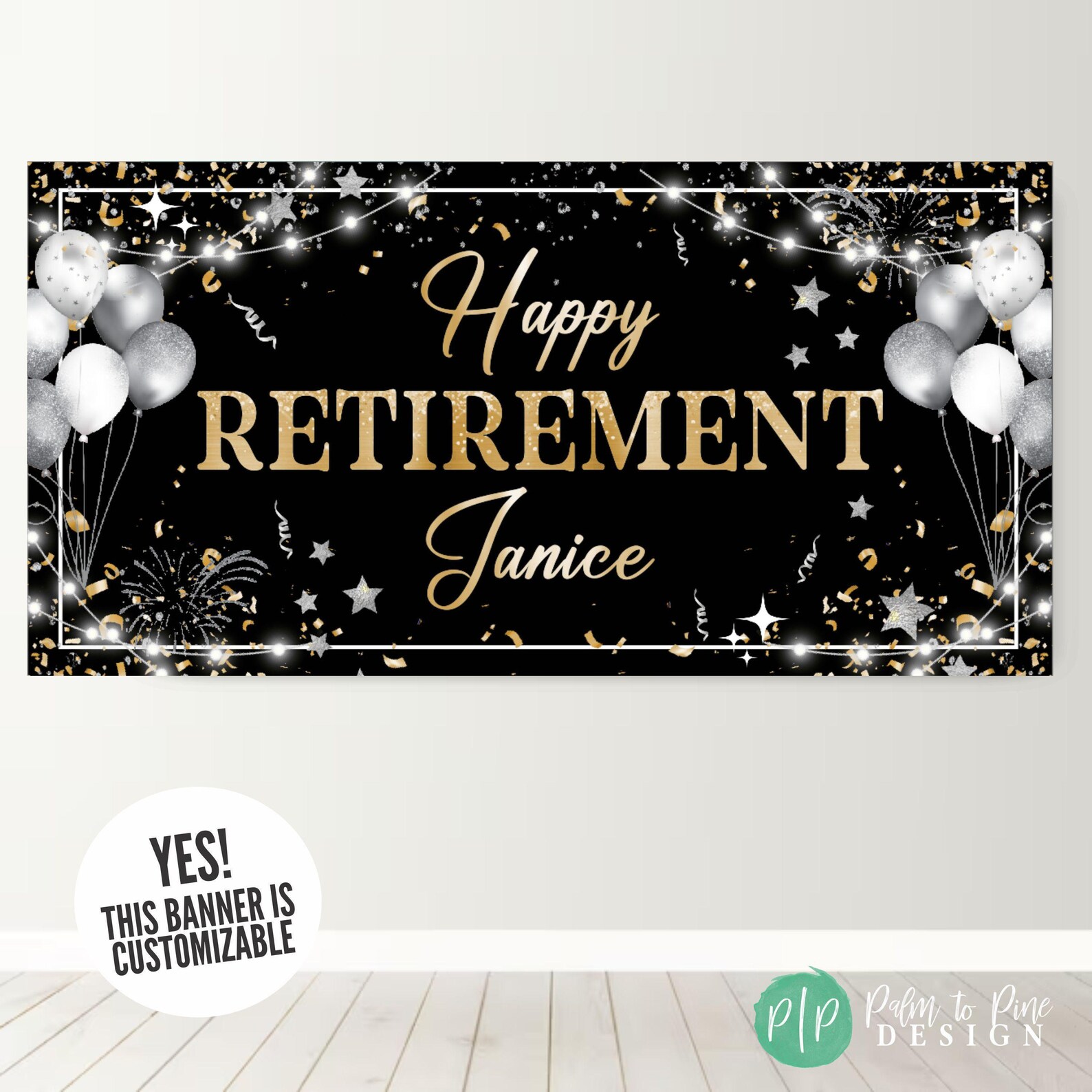 Retirement Party Banner | I'm Retired Decor | Custom Colors ...