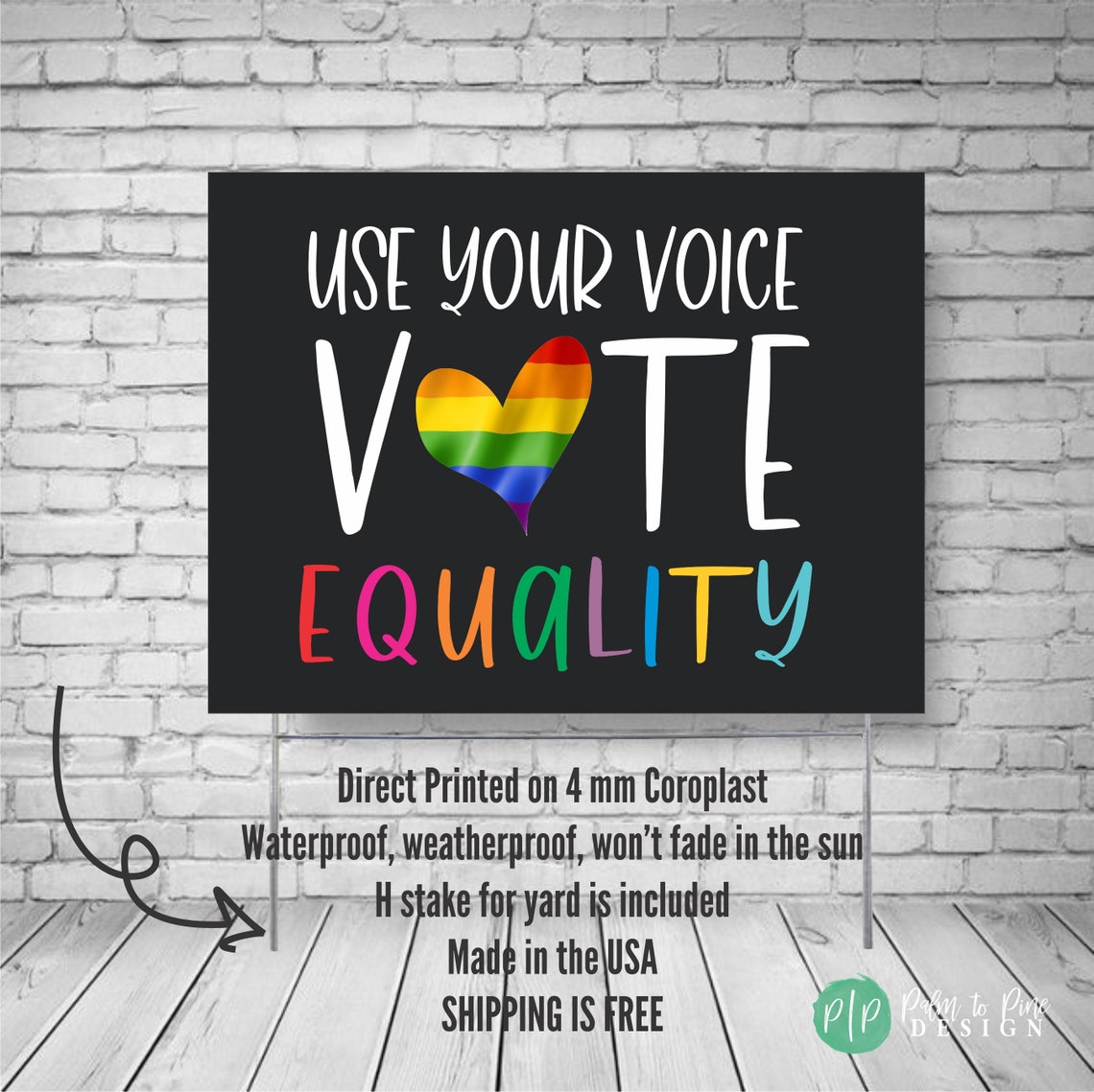 Equality Yard Sign LGBTA Yard Sign Rainbow Vote Sign Gay - Etsy