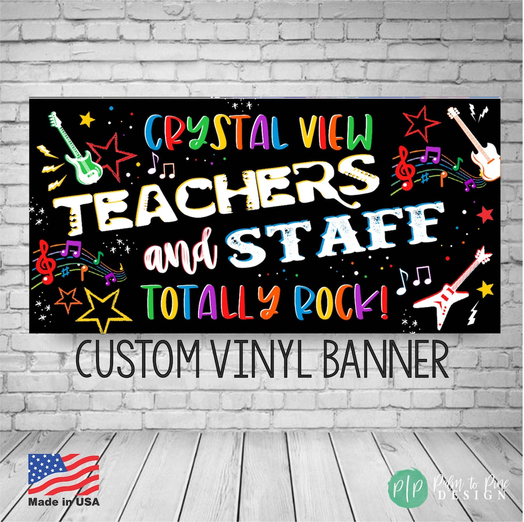Teacher Appreciation Banner, Rockstar Thank You School Staff, Our Team ...