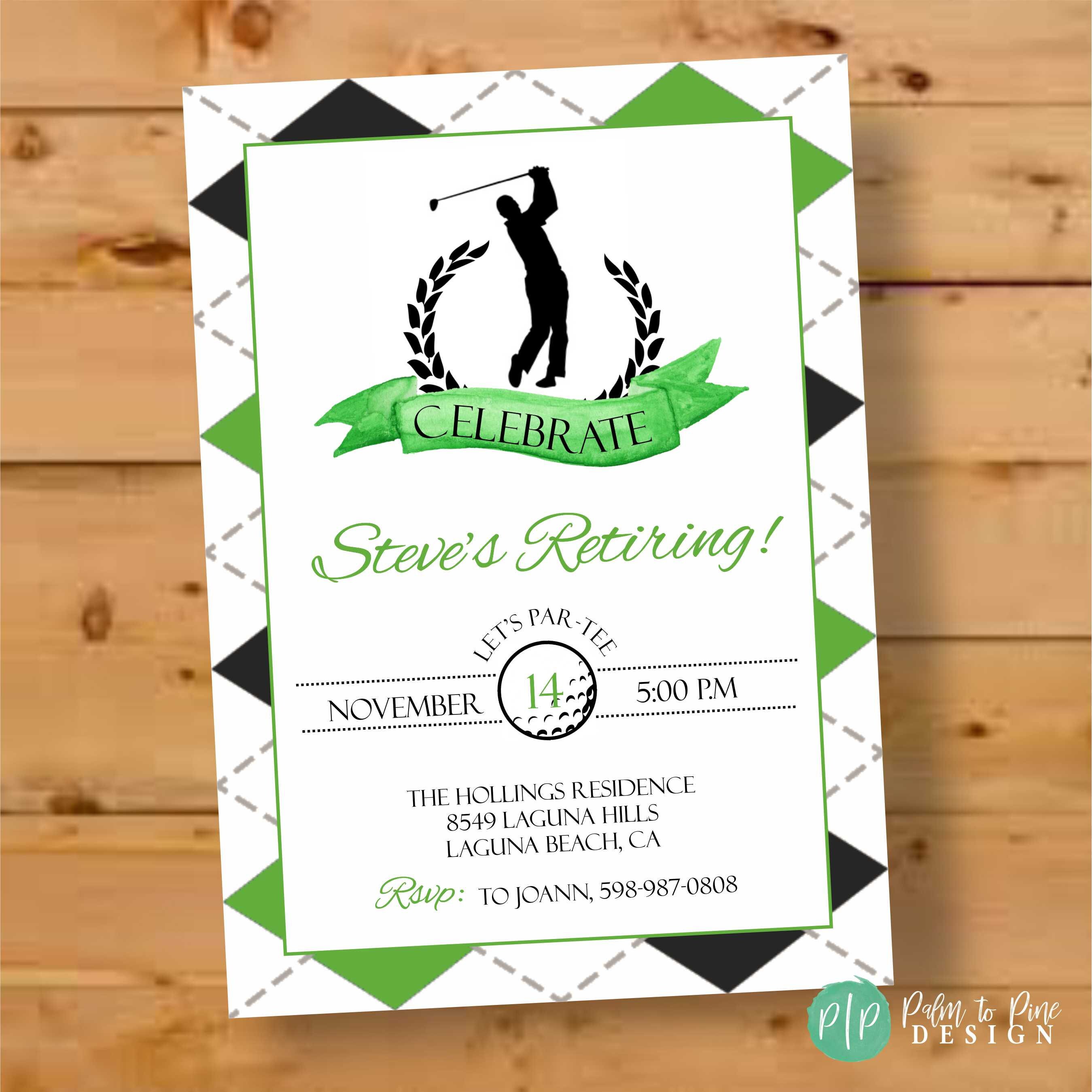 Golf Retirement Party Invitations Templates Retirement Party