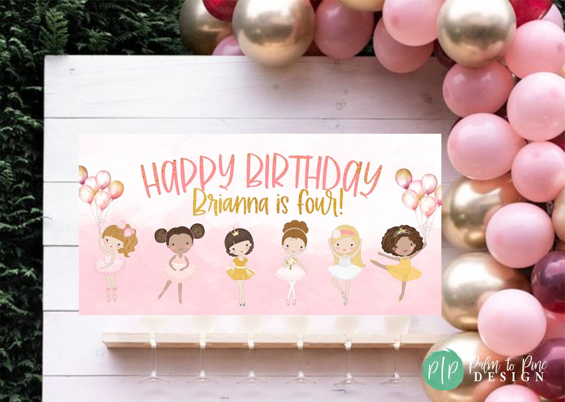 Ballerina Birthday Banner Ballerina Birthday Party Ballet - Etsy