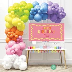 Wavy Border Birthday Banner, Scallop Edge Birthday Sign, Squiggle Wavy ...