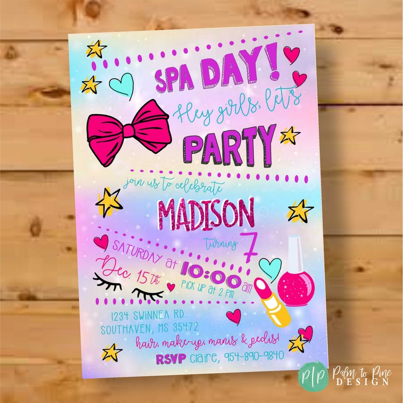 Girls Birthday Party Invitations Sleepover Birthday Invite - Etsy