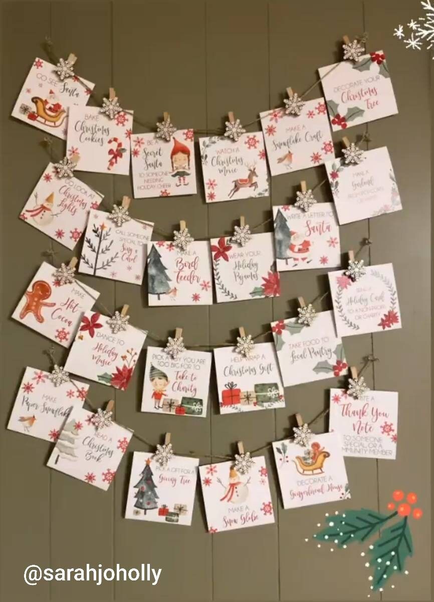 Advent calendar advent calendar cards elf on the shelf kit | Etsy