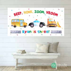 Transportation Birthday Banner, Things That Go Birthday, Transportation ...