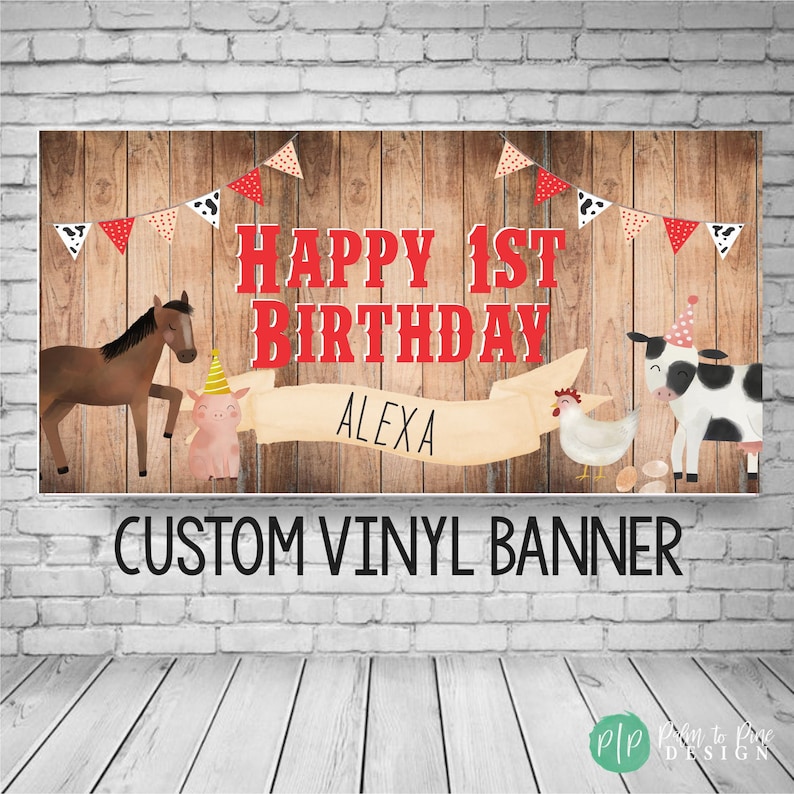 Farm Birthday Banner Barnyard Party Decor Farm Birthday | Etsy