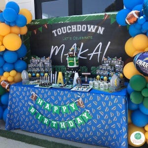 Football Birthday Banner, Personalized Sports Party Decorations (custom ...
