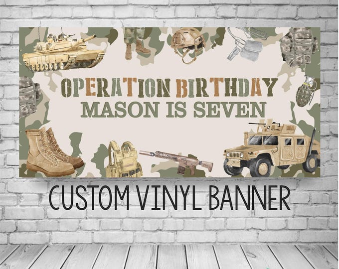 Army Decor, Cardstock Military Camo Images Banner, Army Men Banner ...