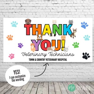 Thank You Veterinarian Banner, Custom Veterinary Appreciation Sign ...