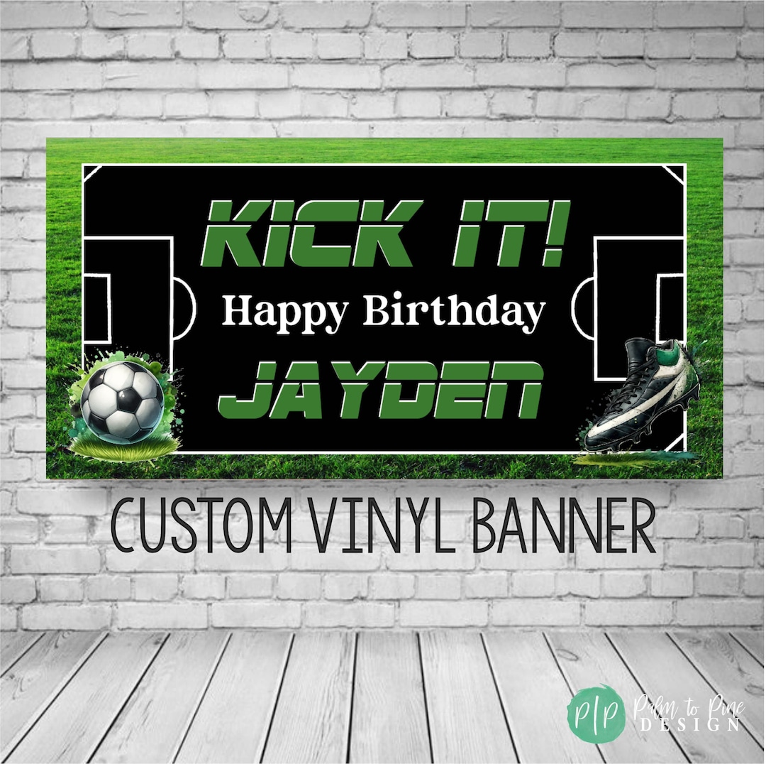 Soccer Custom Birthday Banner, Soccer Party, Soccer Birthday Decoration ...