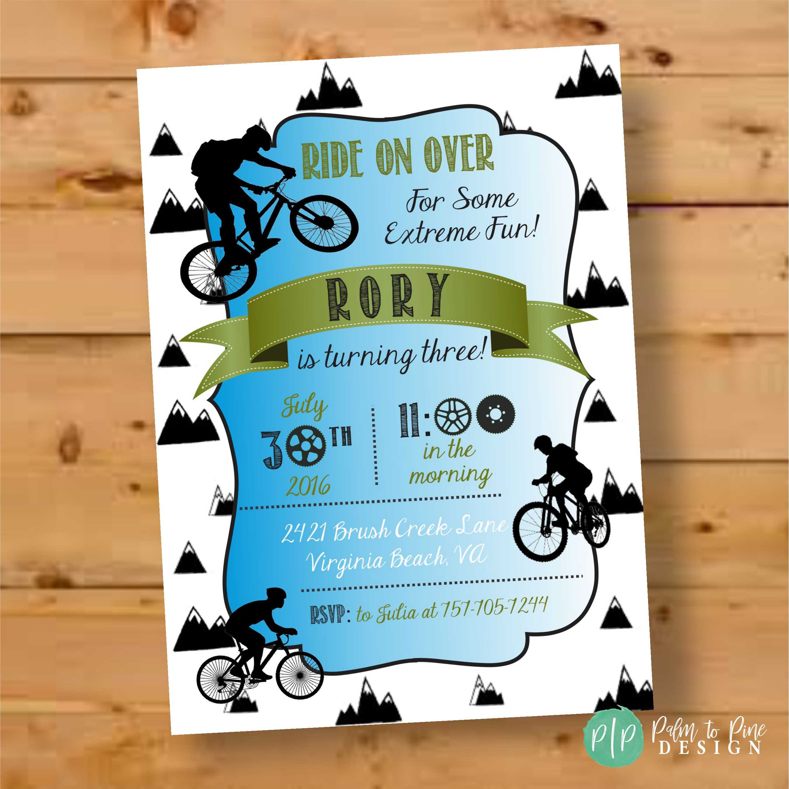 Mountain Bike Birthday Banner, Custom Biking Vinyl Party Decor - Etsy
