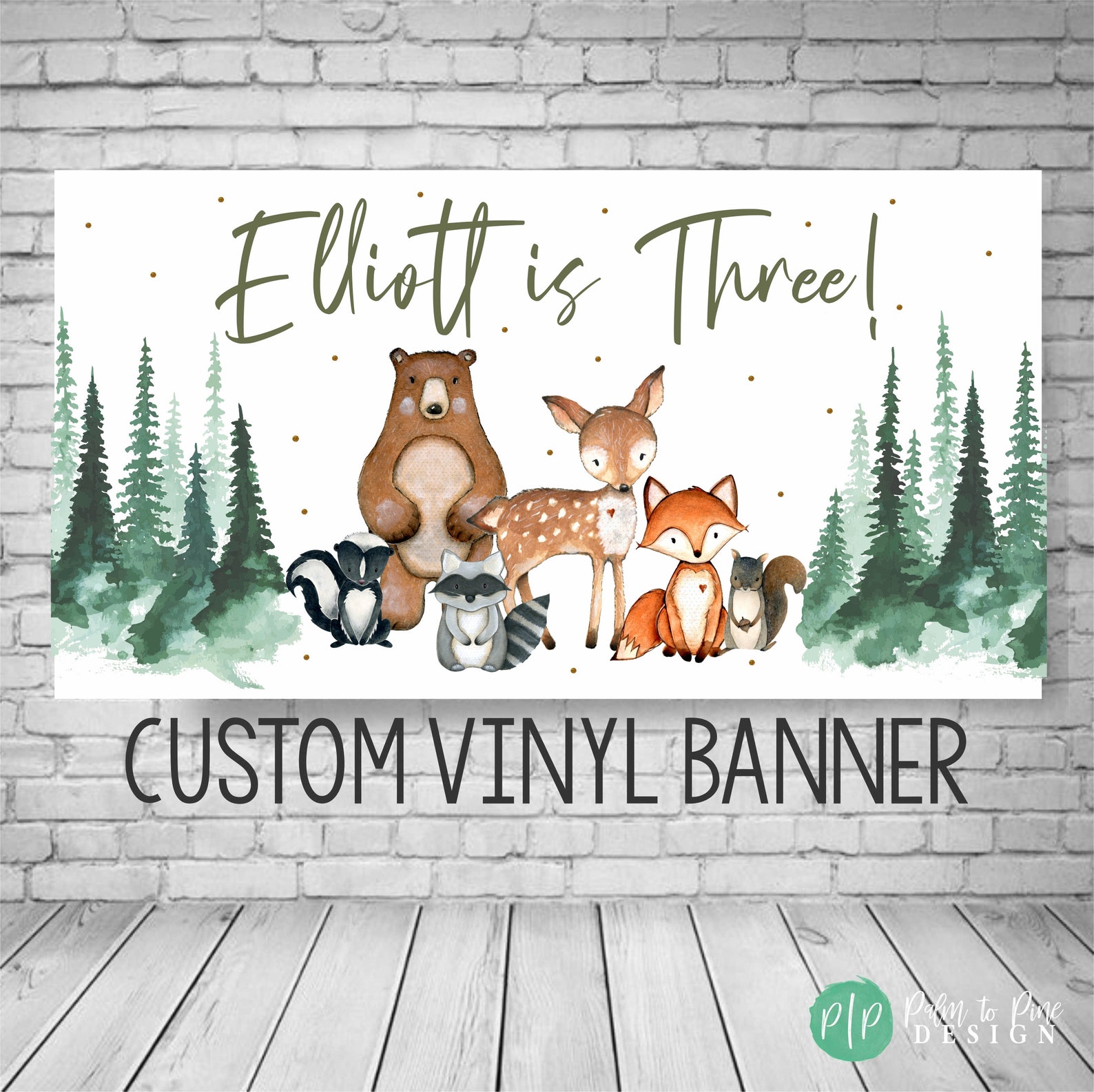 Woodland Birthday Banner Woodland Birthday Decorations - Etsy