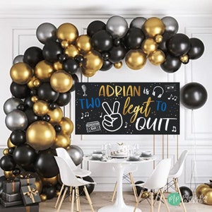 Two Legit to Quit, Two Legit Birthday Decor, 2 Legit Birthday Banner ...