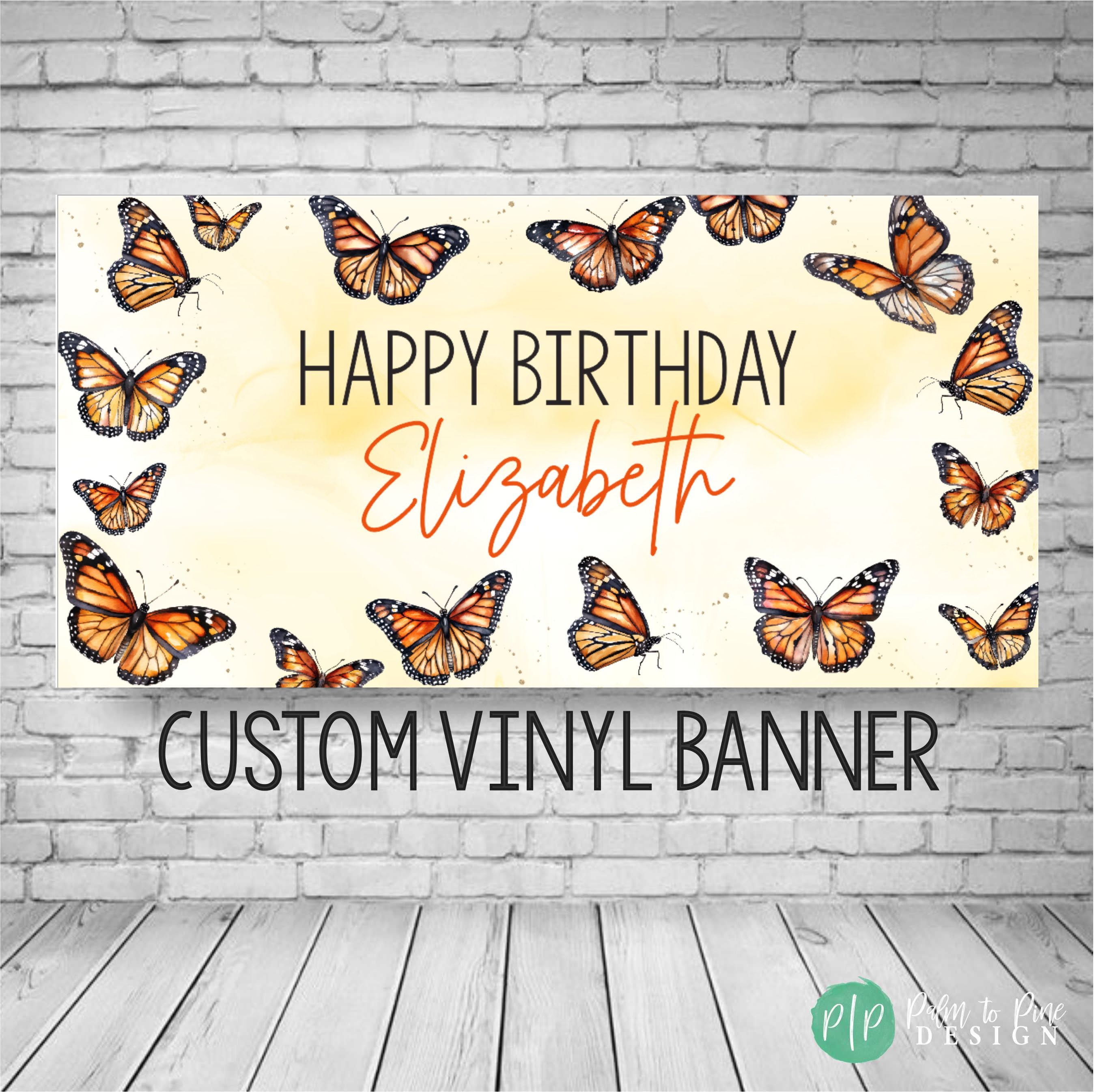 Monarch Butterfly Birthday Banner, Custom Party Decor (printed Sign or ...