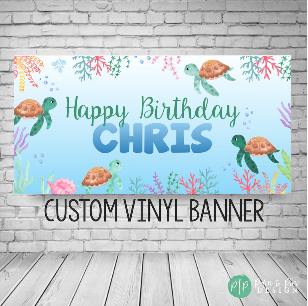 Turtle Party, Under the Sea Birthday Banner, Under the Sea Party ...