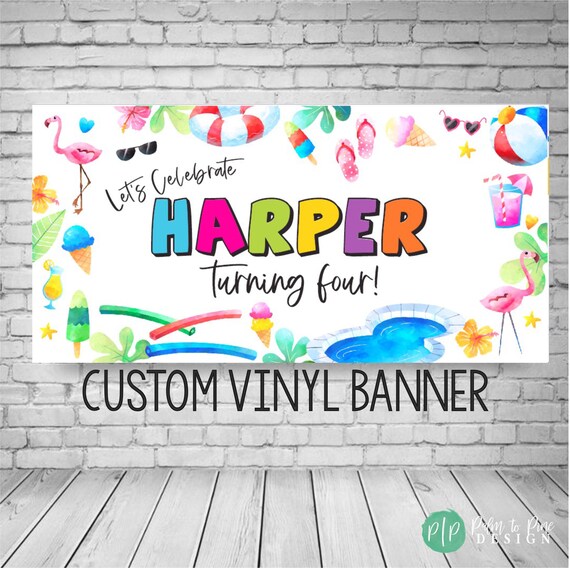Summer Fun Birthday Banner Splish Splash Birthday Everything - Etsy